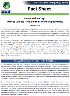 Fact Sheet | Conservation Corps: Pairing Climate Action with Economic ...